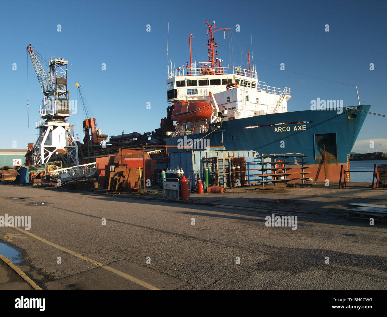Dredger "Arco Axe" alongside at Chatham Stock Photo - Alamy