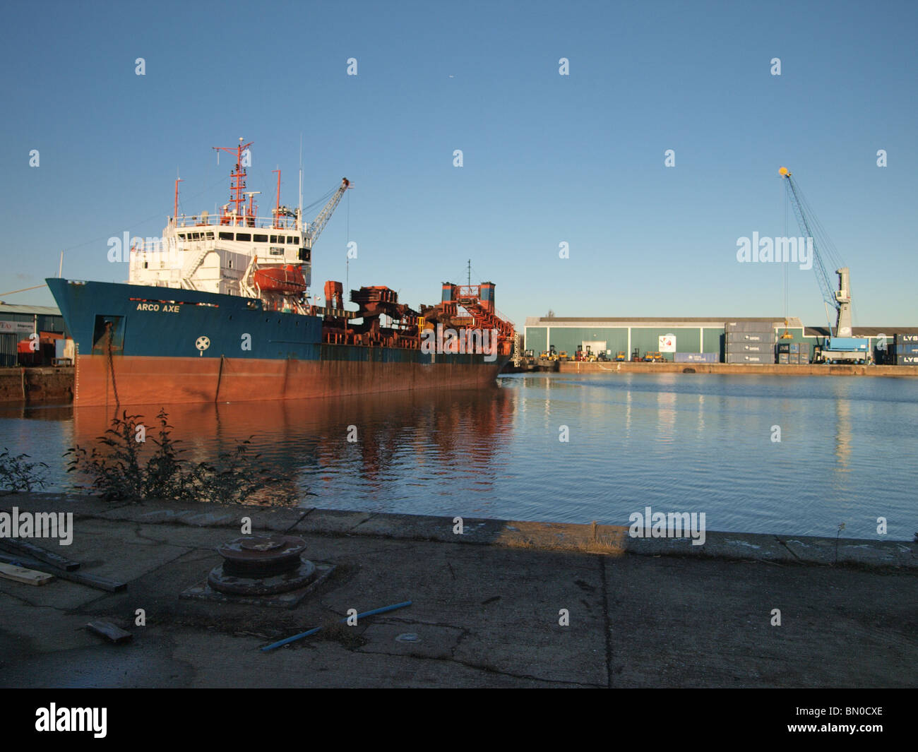 Dredger "Arco Axe" alongside at Chatham Stock Photo - Alamy