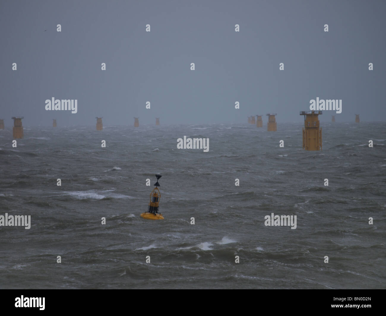 Wind Farm under construction in Thames estuary Stock Photo - Alamy