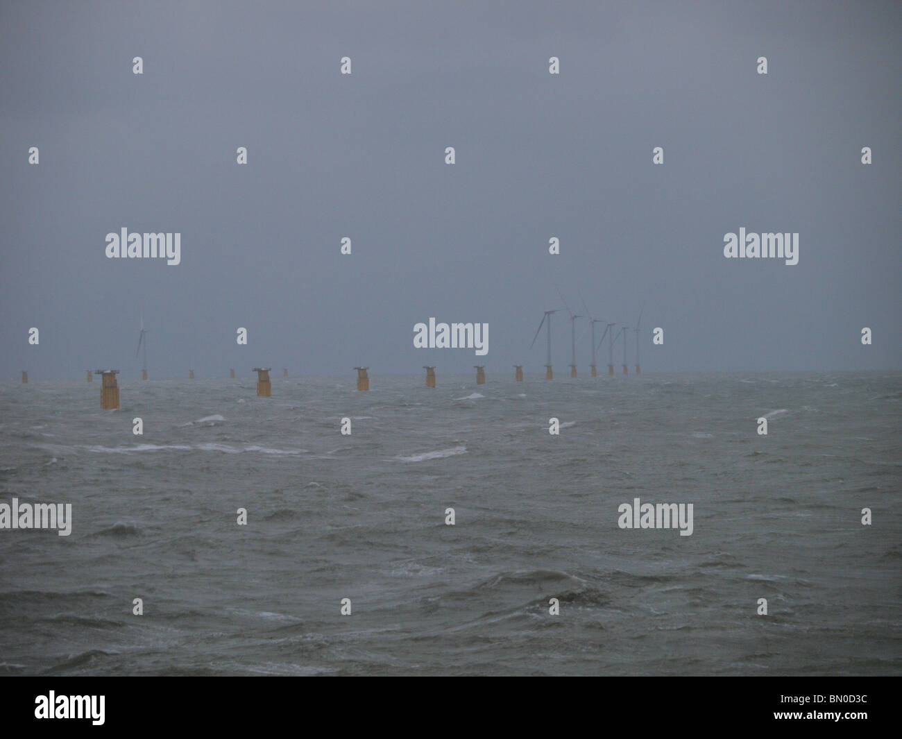 Wind Farm under construction in Thames estuary Stock Photo - Alamy