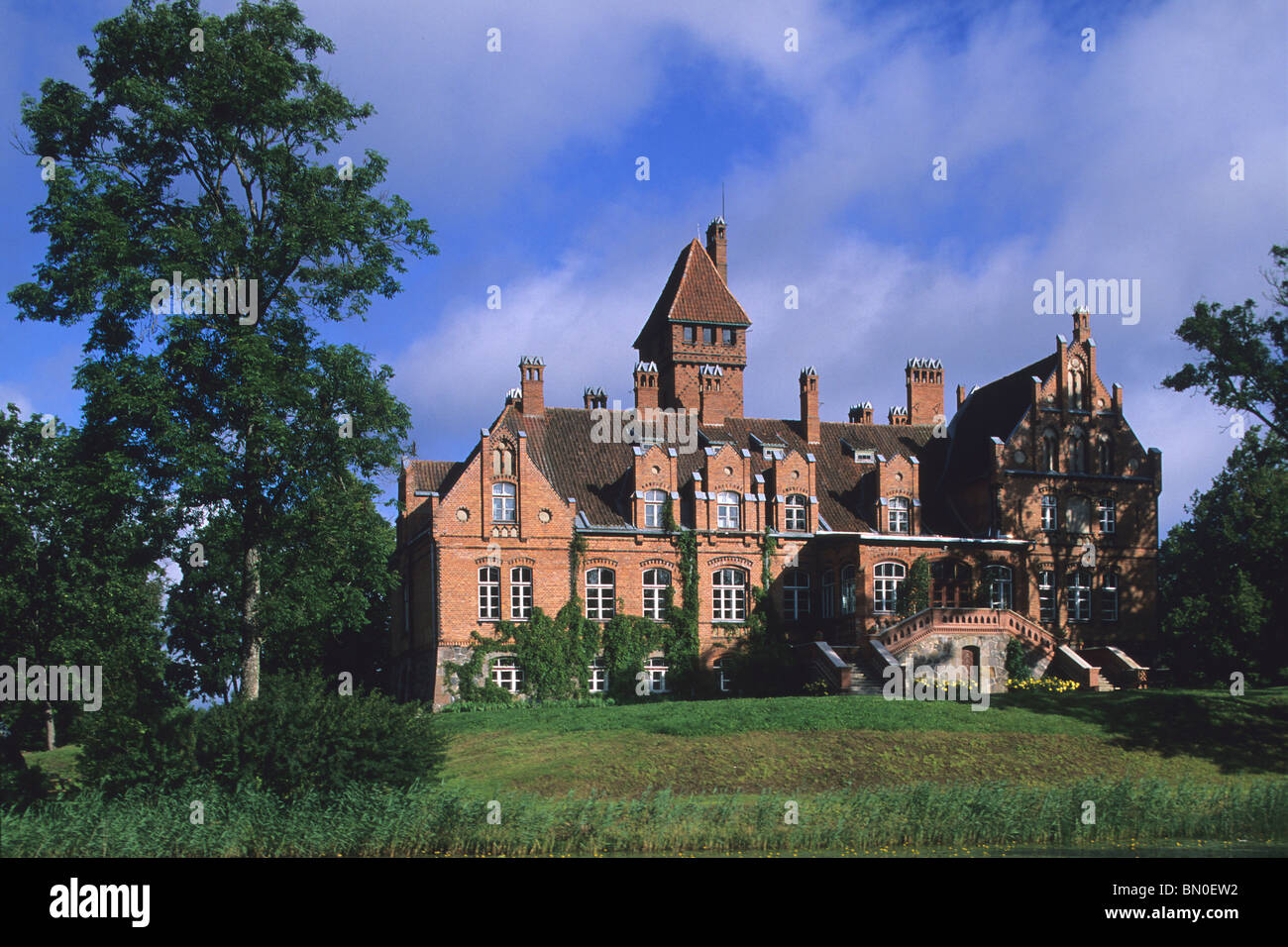 Latvia,Tukuma Jaunmoku Pils (castle) 1901,Kurzeme Region Stock Photo ...