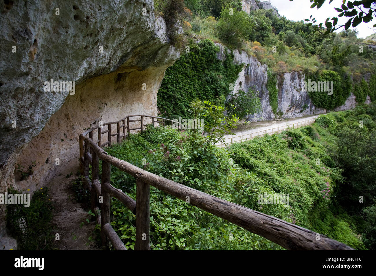 Rocky Necropolis of Pantalica, UNESCO World Heritage Sites, river Anapo ...