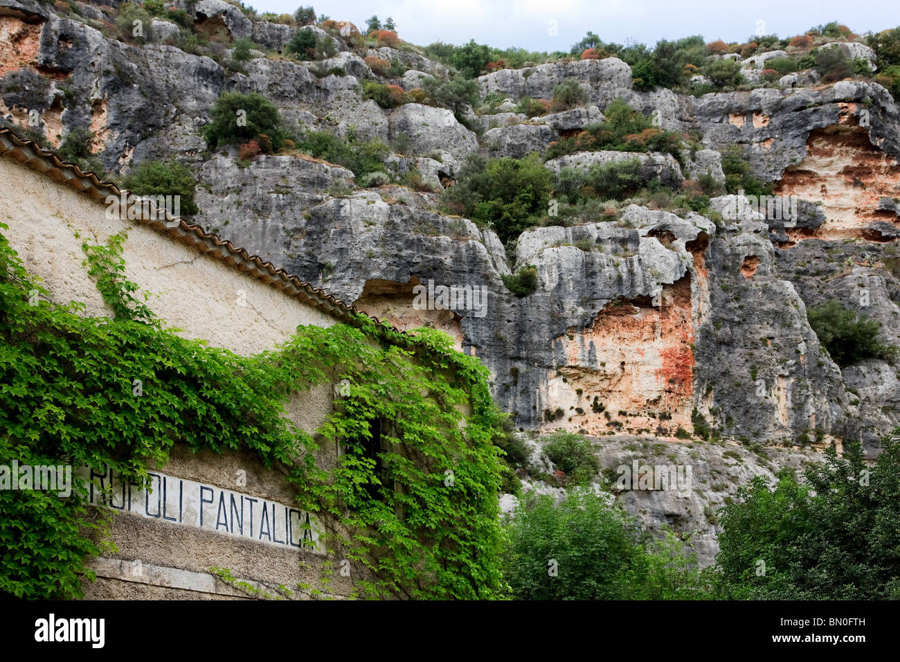 Rocky Necropolis of Pantalica, UNESCO World Heritage Sites, river Anapo ...