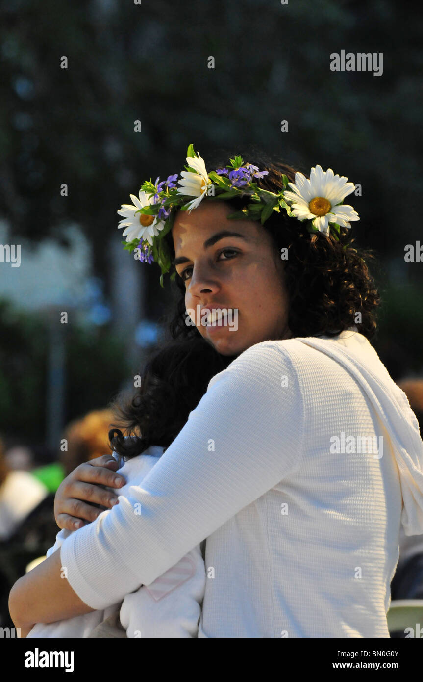 Israel, Shavuot celebration (End of Harvest season) at a Kibbutz Stock ...