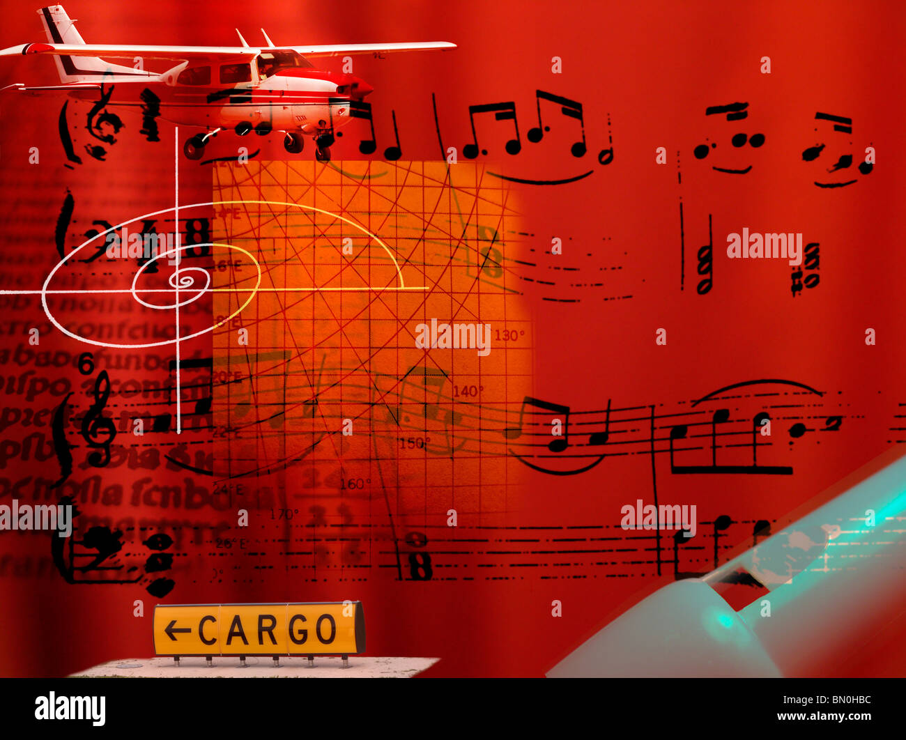 Music and science theme abstract mashup Stock Photo - Alamy