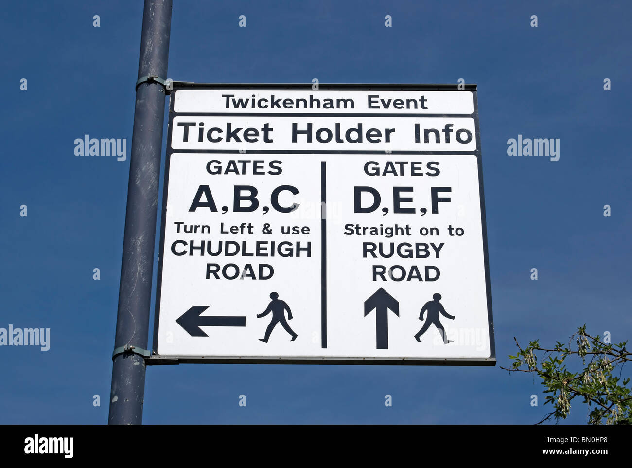 ticket holder information sign near twickenham rugby stadium ...