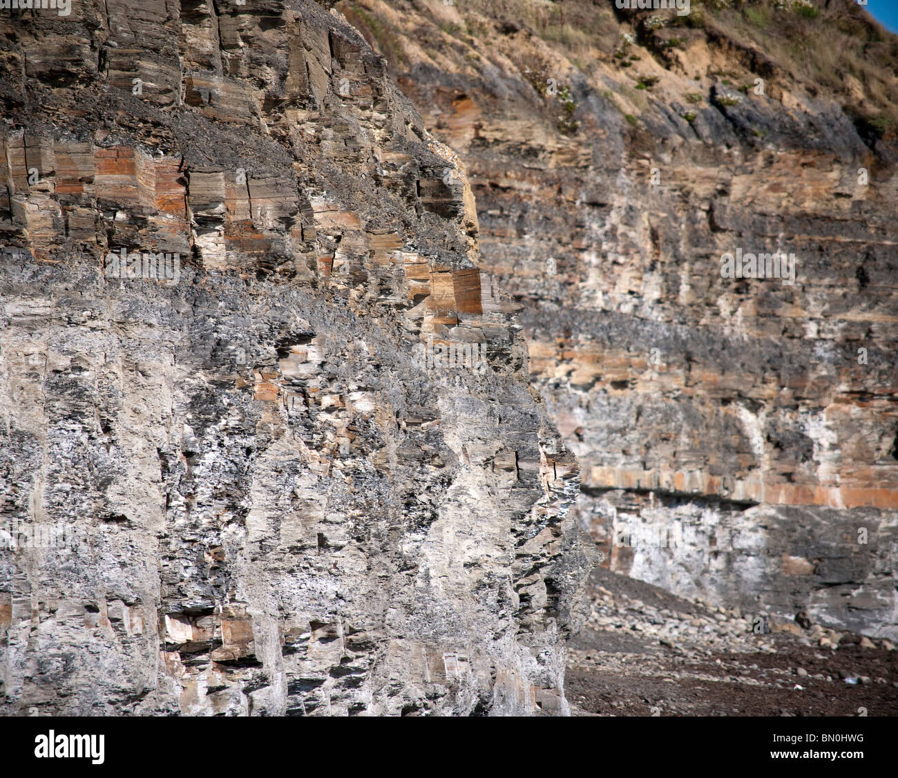 rocks on the cliffs at kimmeridge bay on the south west coast path ...