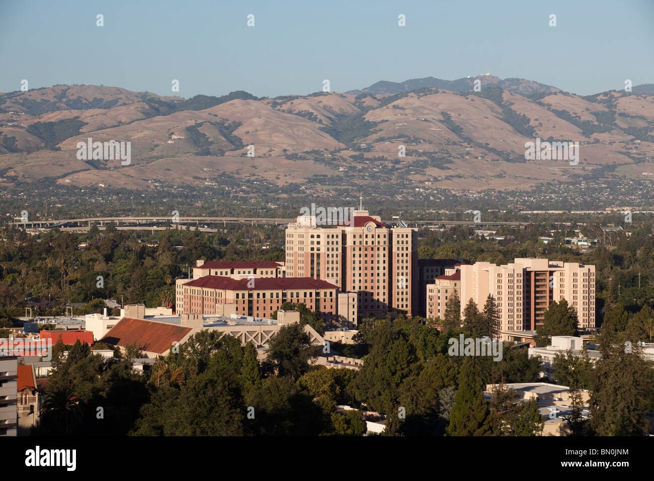 San Jose State Campus and City Skyline of San Jose, California, USA ...