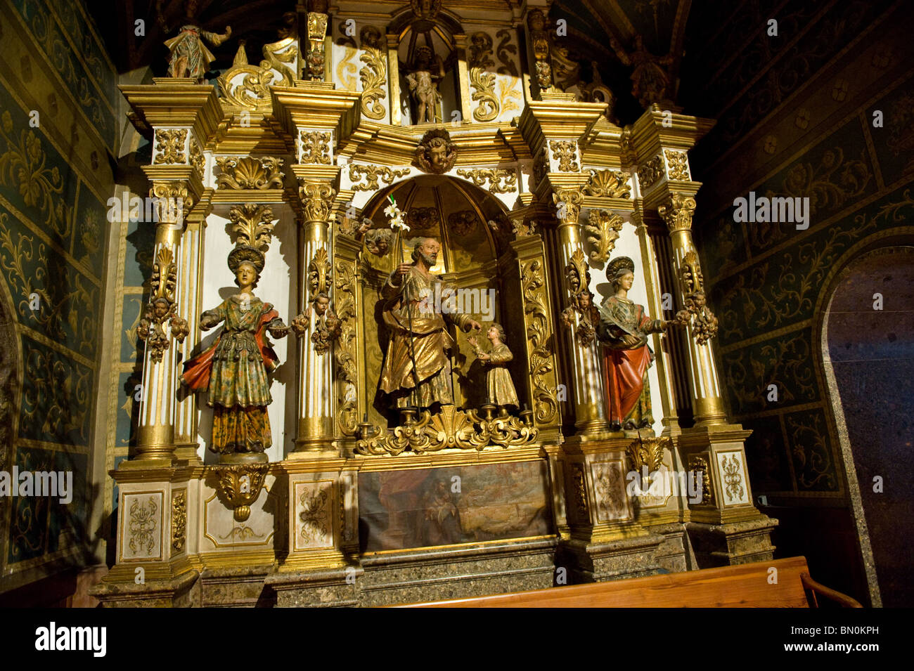 Altar decoration in the Basilica de la Mare de Deu, Lluc Monastery ...