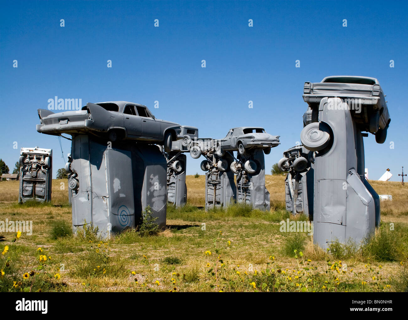 Carhenge is a replica of Stonehenge built with old cars by Jim Reinders ...