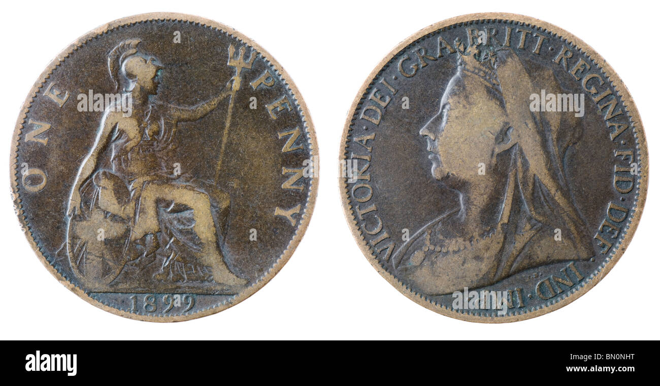 1899 British Victorian Penny coin Stock Photo - Alamy