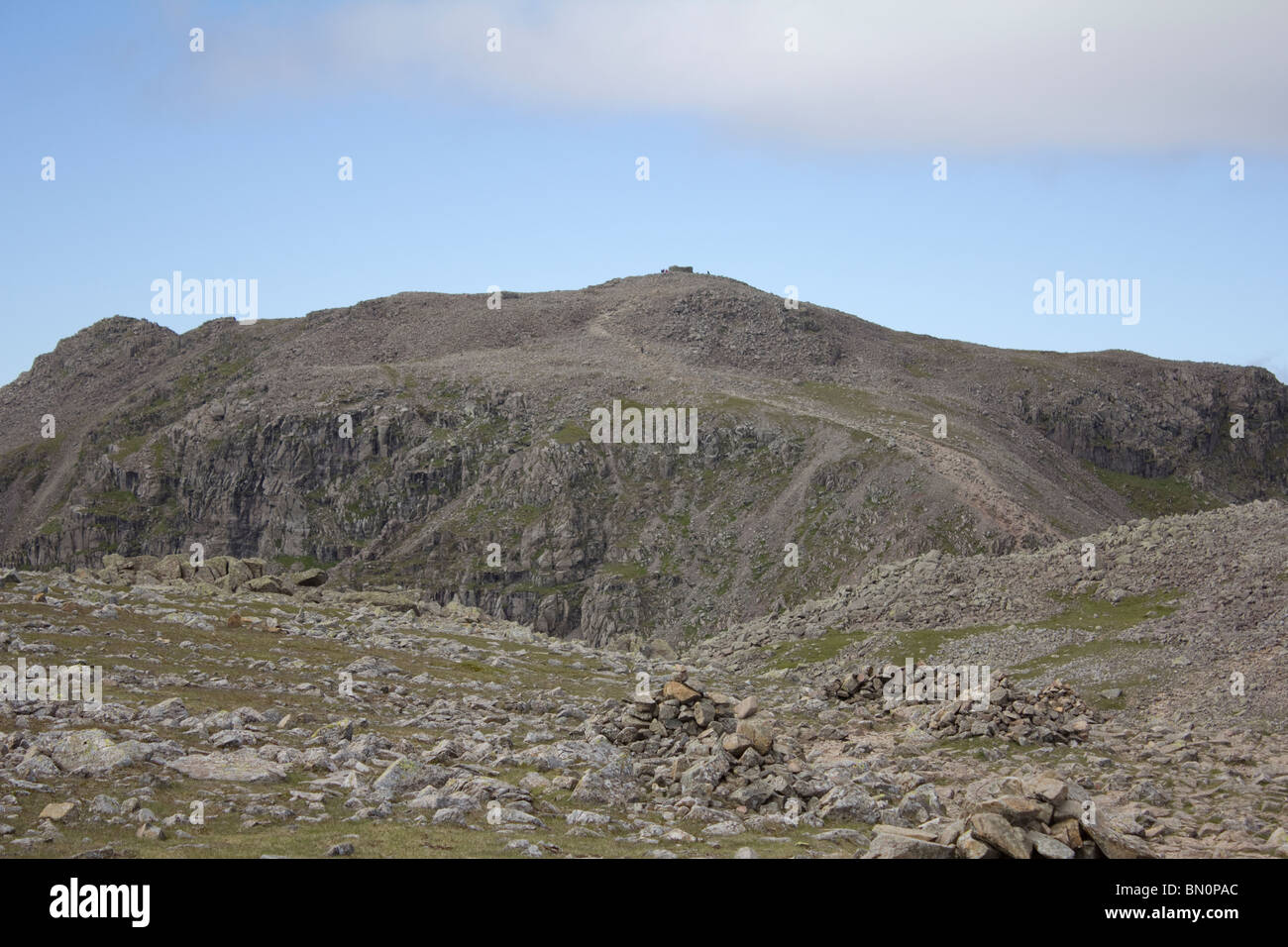 Summit of Scafell Pike from Broad Crag, Lake District, England Stock ...