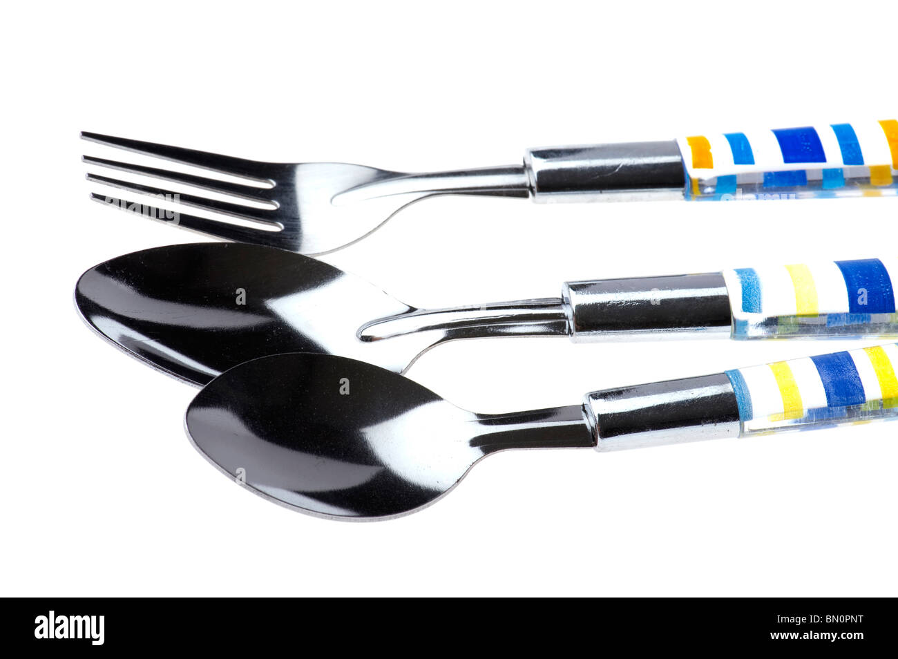 object on white - kitchen utensil fork Stock Photo - Alamy