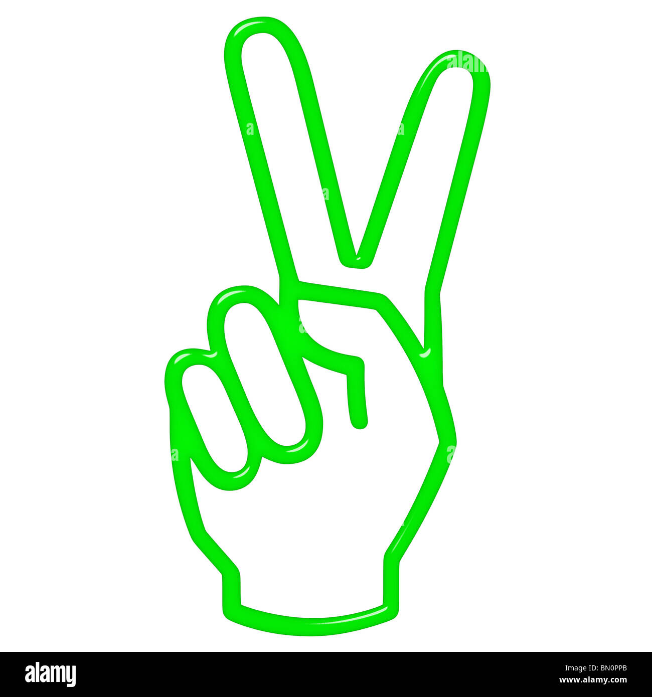 3d victory hand sign Stock Photo - Alamy