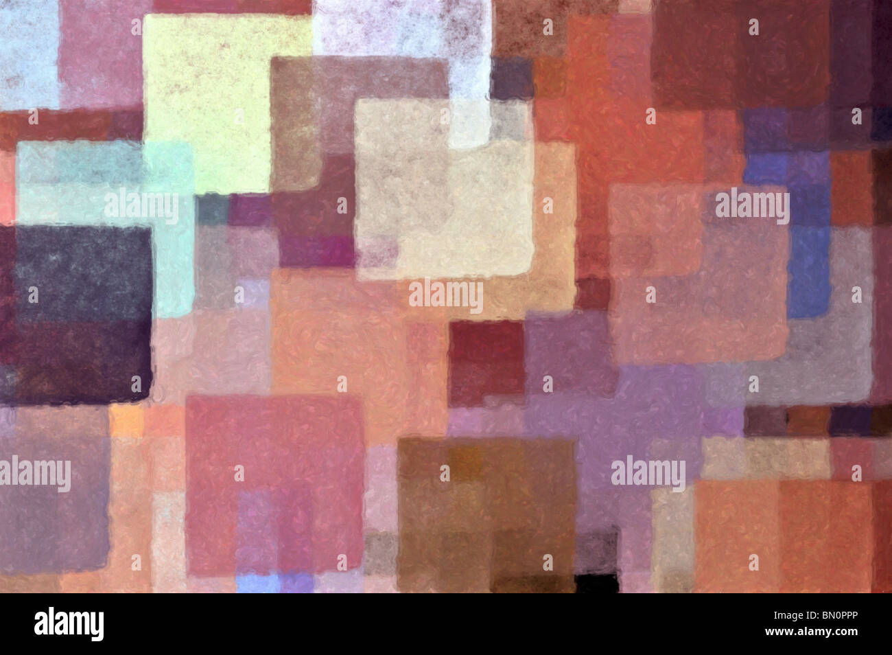 Overlapping square shapes digital illustration. Abstract paint ...