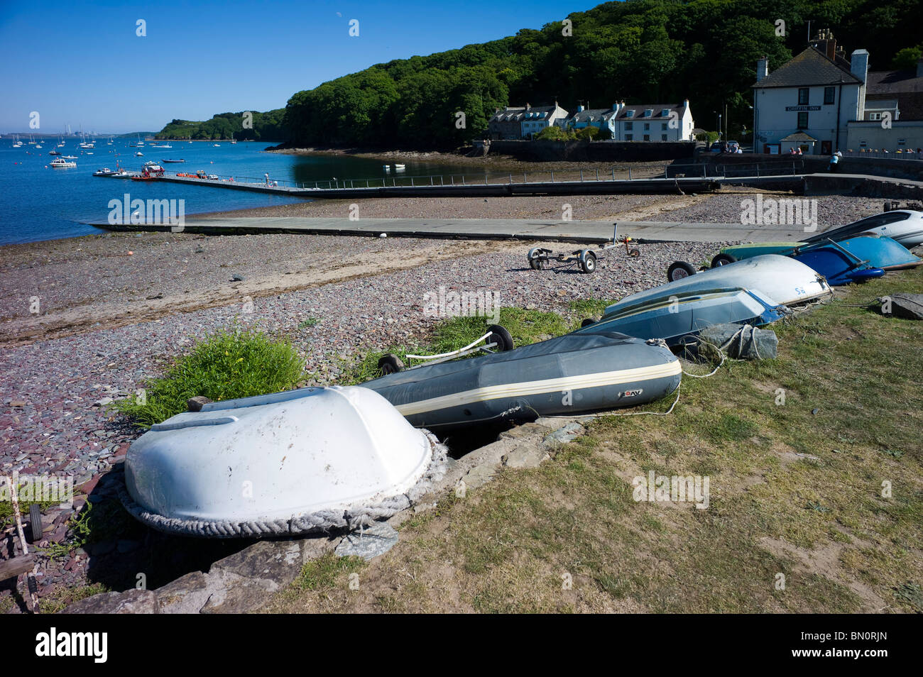 harbour marina and boats at the sailing resort of dale on the ...