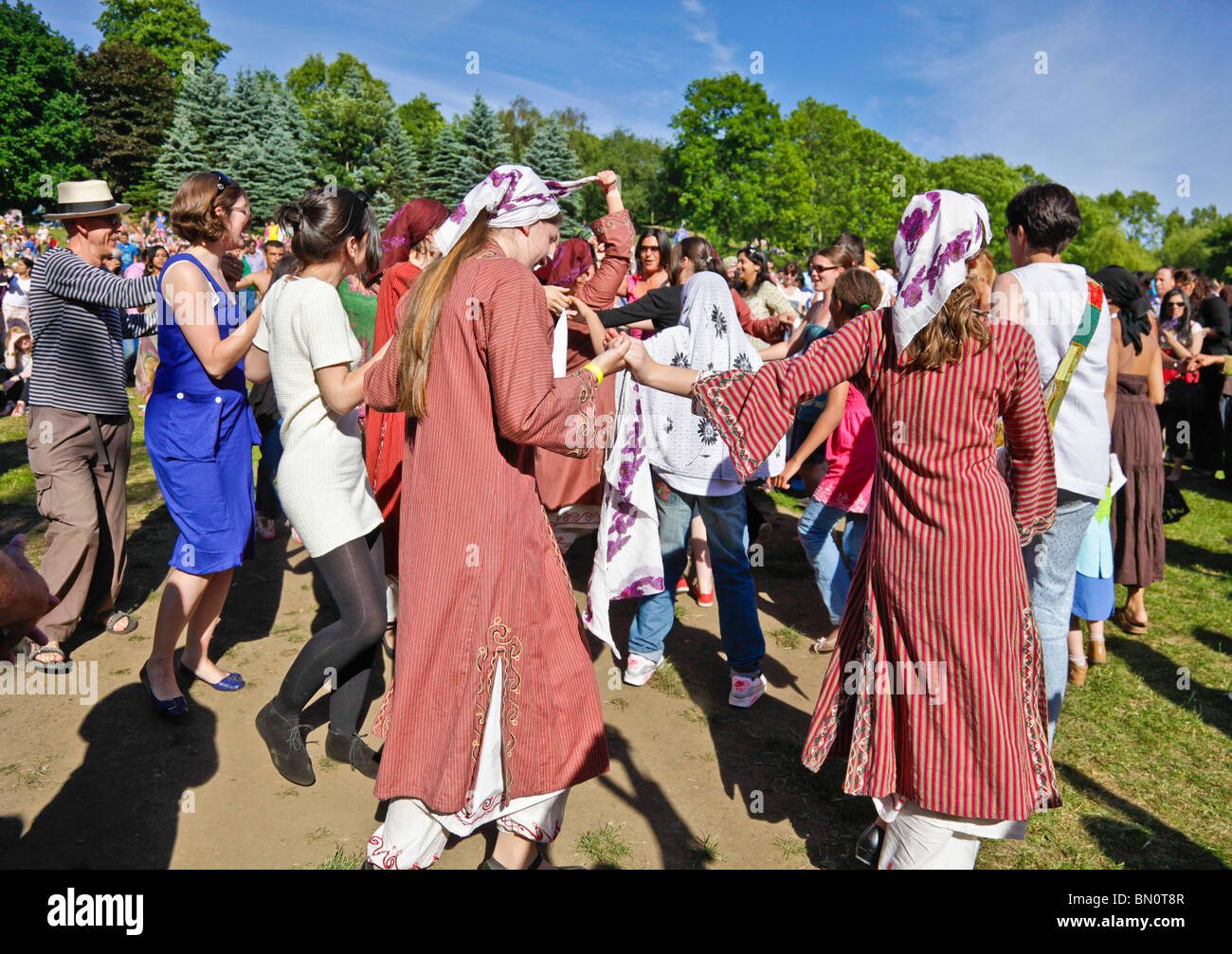 Glasgow Hellenic Dancers getting the crowd Greek dancing at 2010's Mela ...