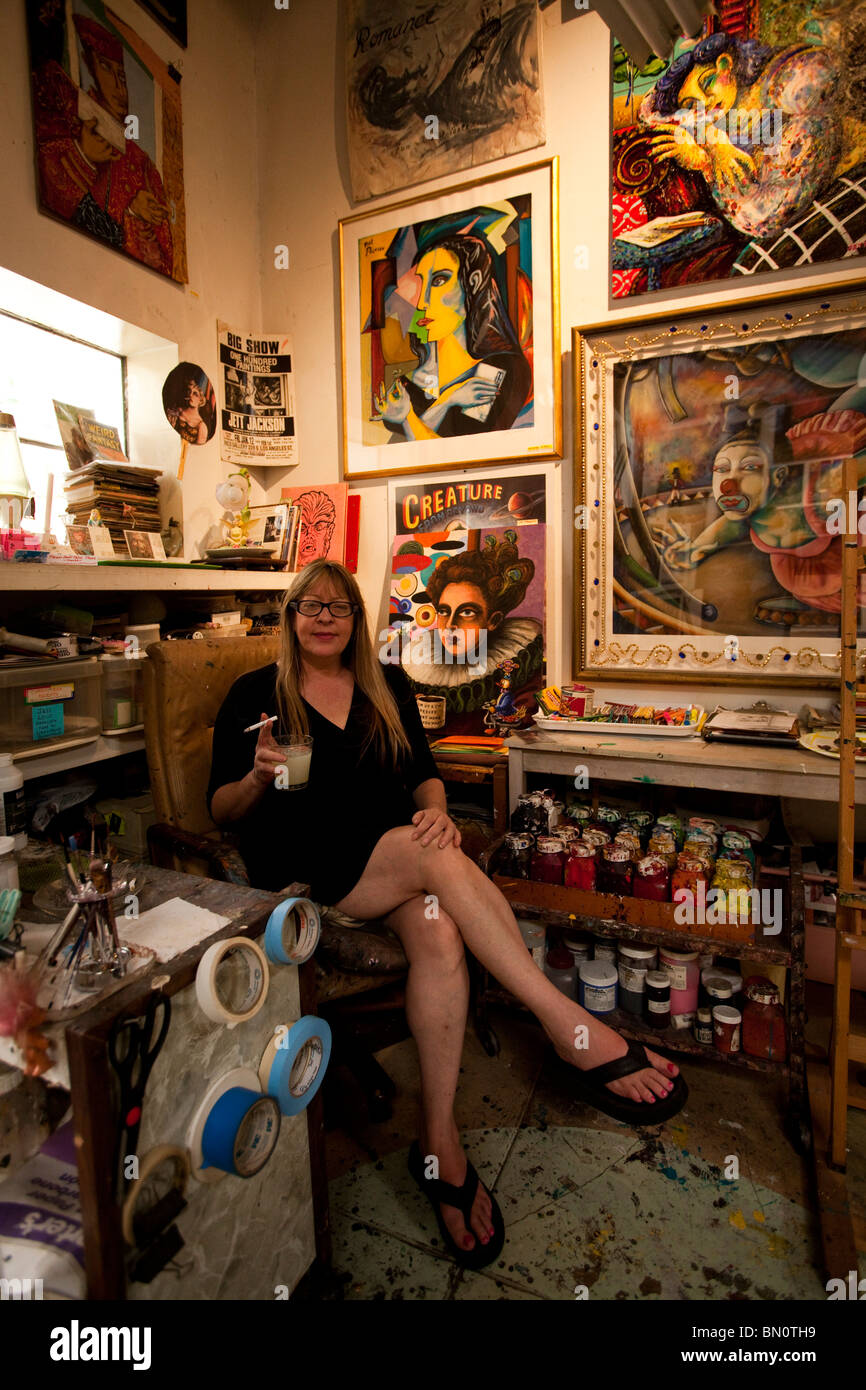 Jett Jackson in her studio Santa Fe Art Colony Open House, Los Angeles ...