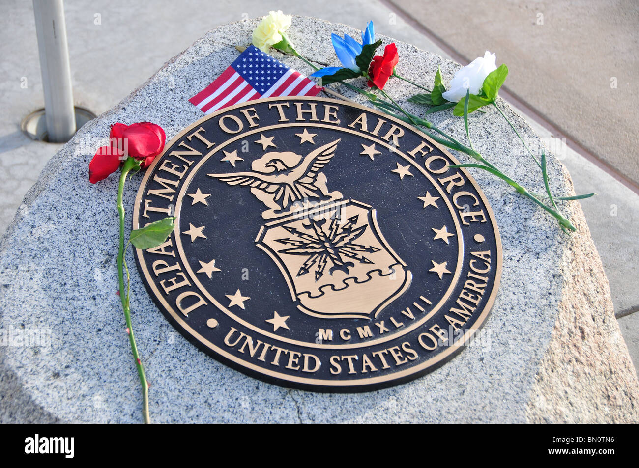 USA, Idaho, Boise, Dry Creek Cemetery,Seal of the United States Air ...