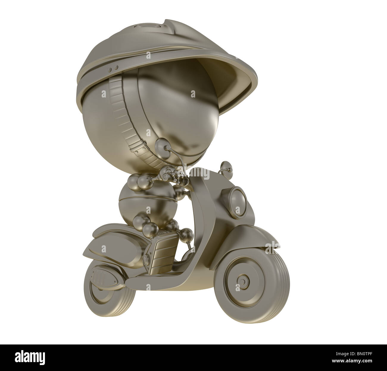 Golden driver of motorcycle in helmet Stock Photo - Alamy