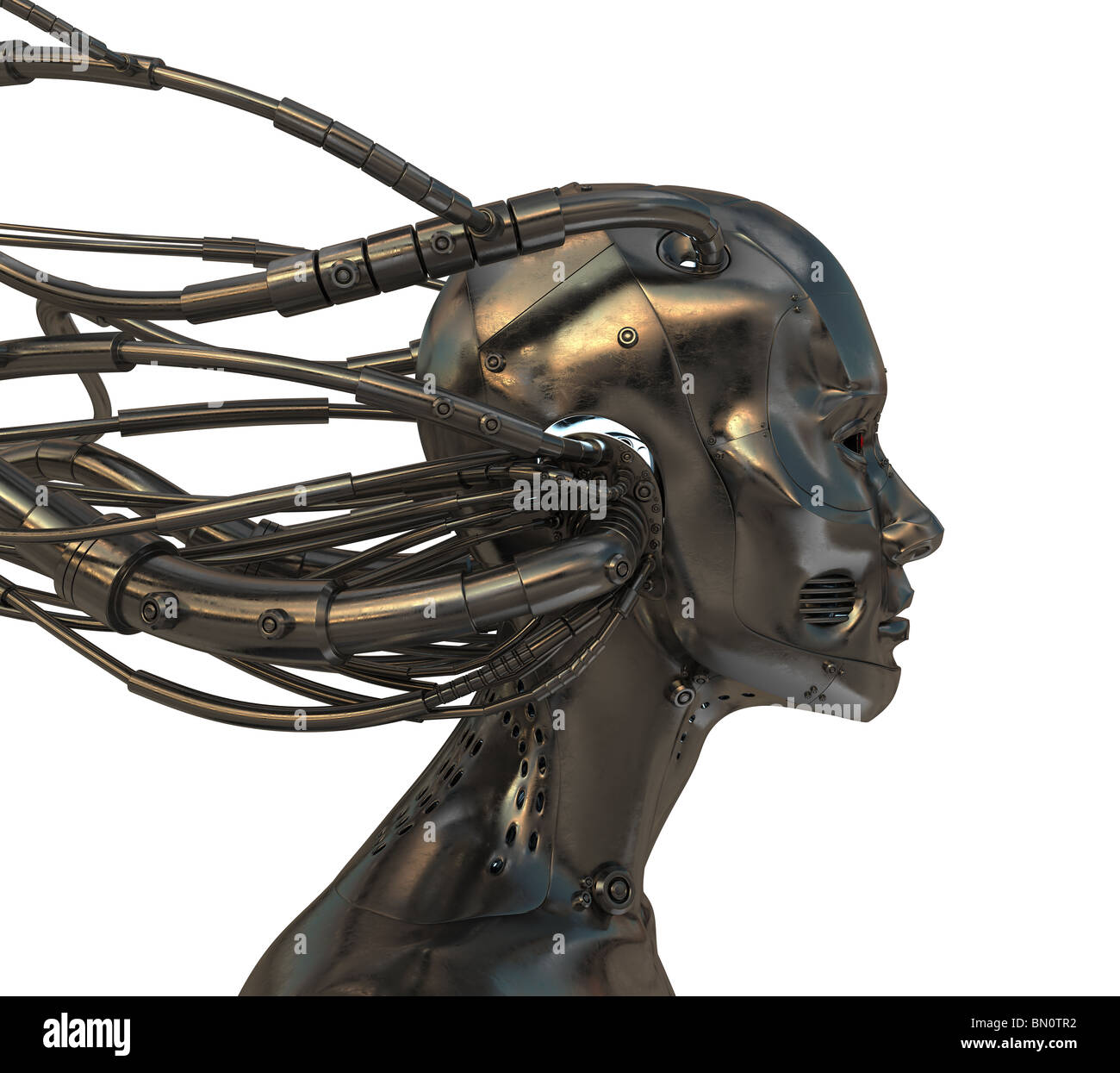 Connected robotic head in profile Stock Photo - Alamy