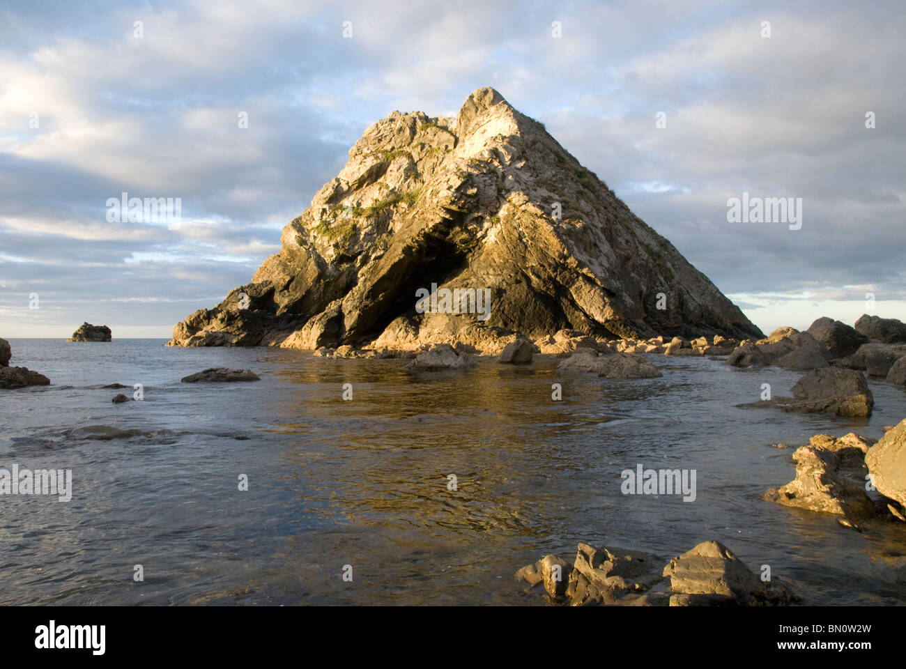 Pyramid shaped rock, Wairaka Point, Pukerua Bay, Wellington, New ...