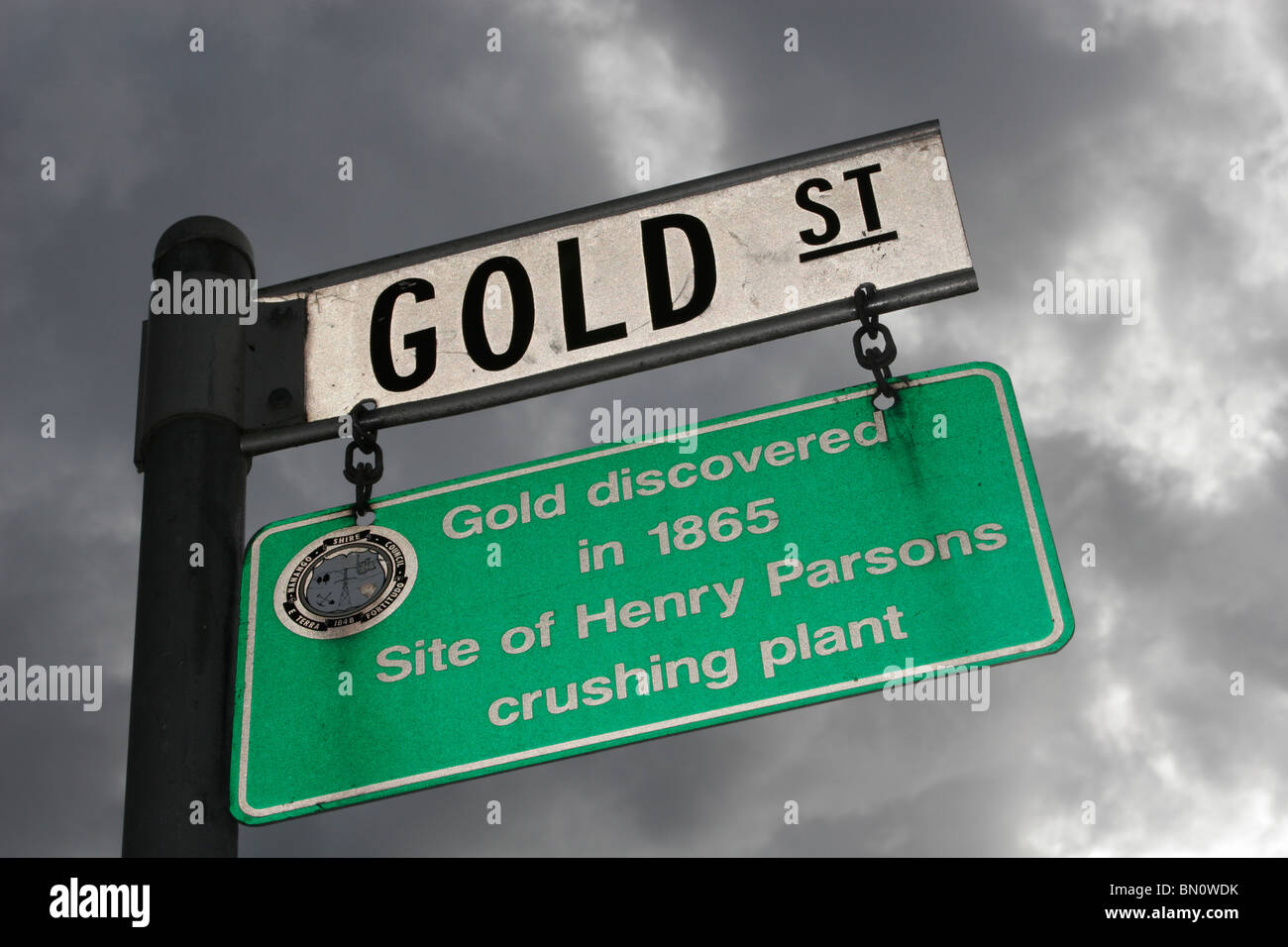 gold street in the town of Nanango, commemorating the discovery of gold ...