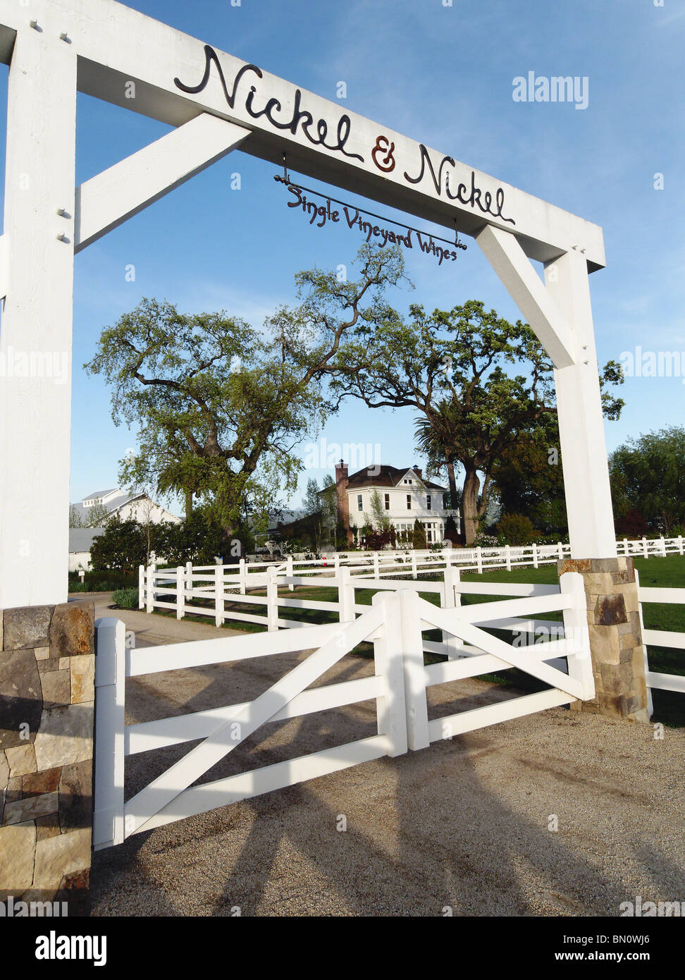 Entrance Gate of the Nickel & Nickel Winery, Oakland, Napa Valley ...