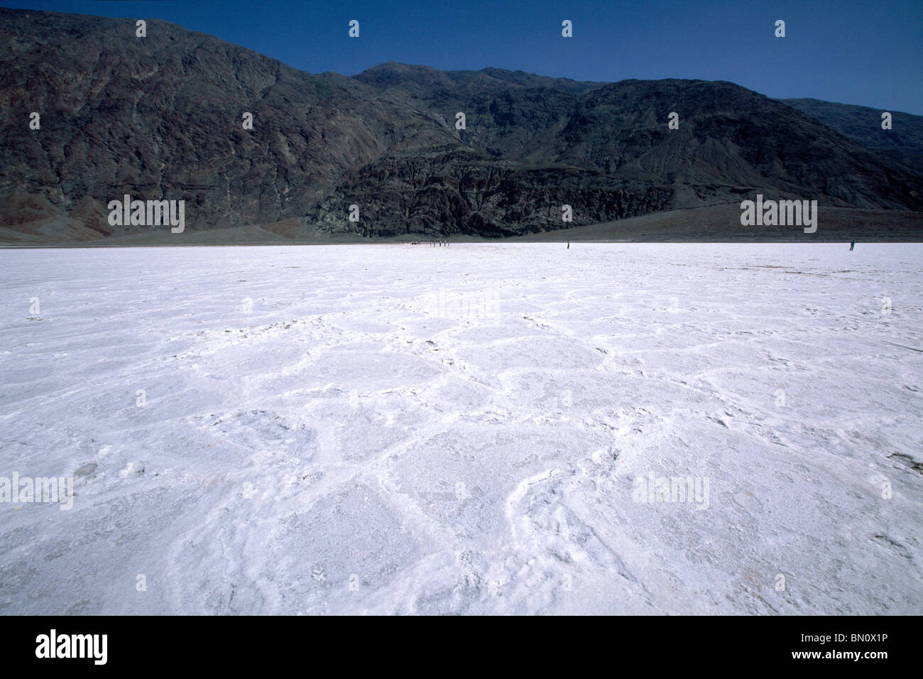 People Walking on a Salt Lake, Badwater Basin, Death Valley, California ...