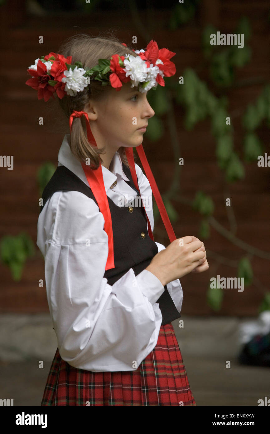 Latvia,Latvian folklore,Traditional costumes Stock Photo - Alamy