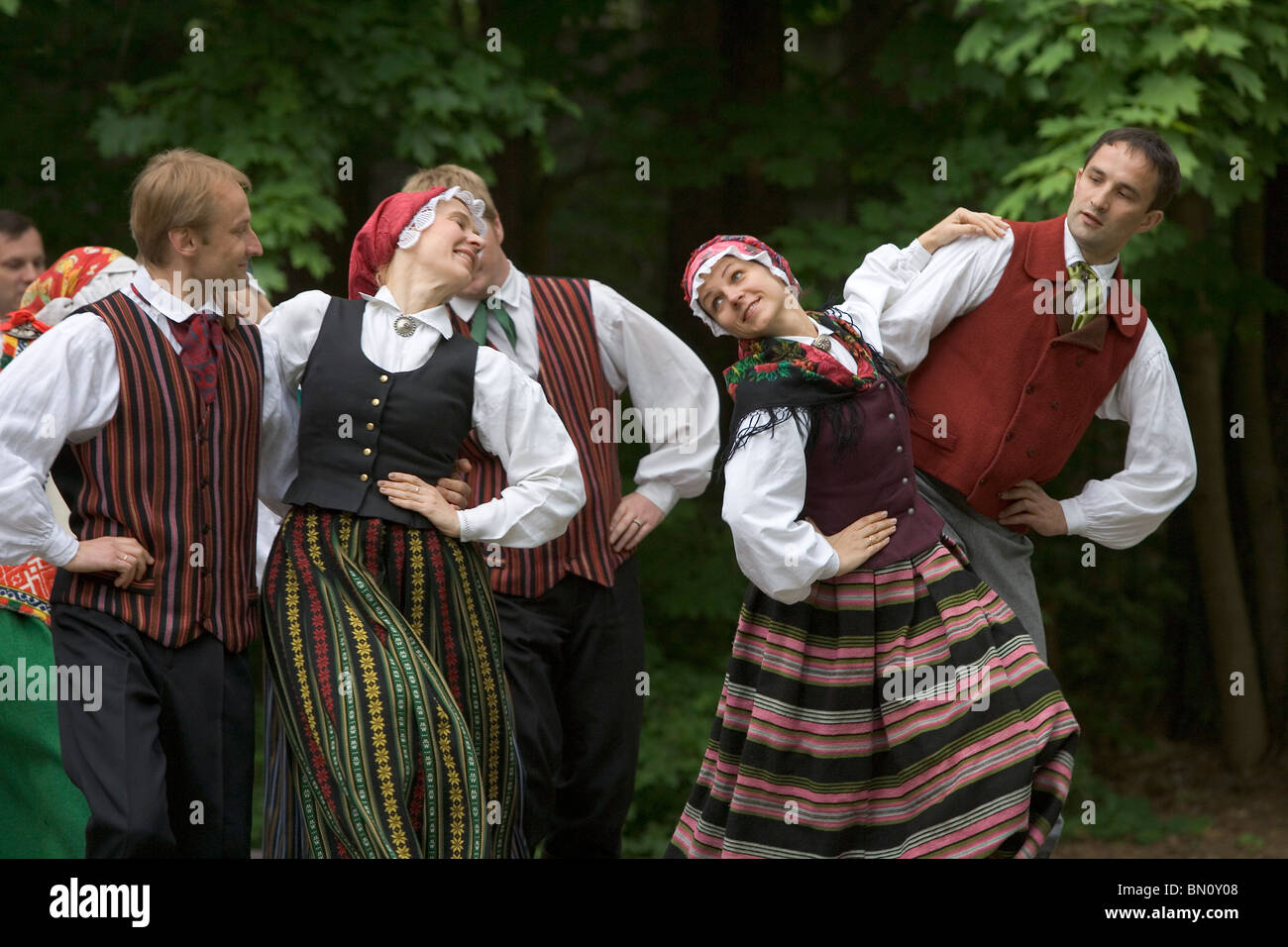 Latvia,Latvian folklore,Traditional costumes Stock Photo - Alamy