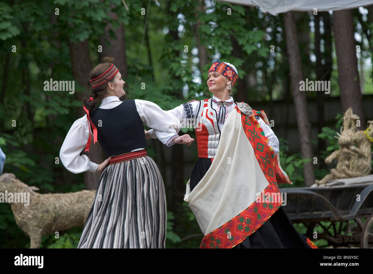 Latvia,Latvian folklore,Traditional costumes Stock Photo - Alamy