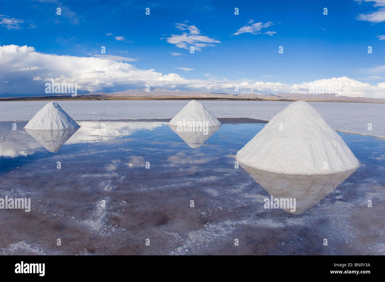 Harvesting salt in salar hi-res stock photography and images - Alamy