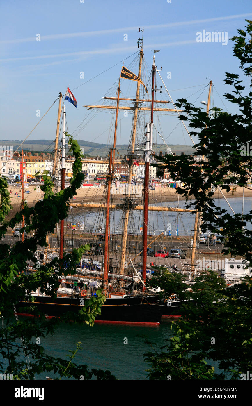 tall ship weymouth harbour dorset england uk gb Stock Photo - Alamy