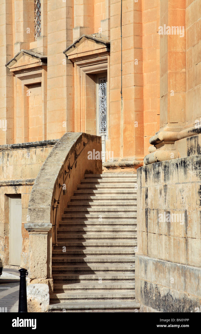 Seps leading up to The Church of St Mary, better known as the Mosta ...