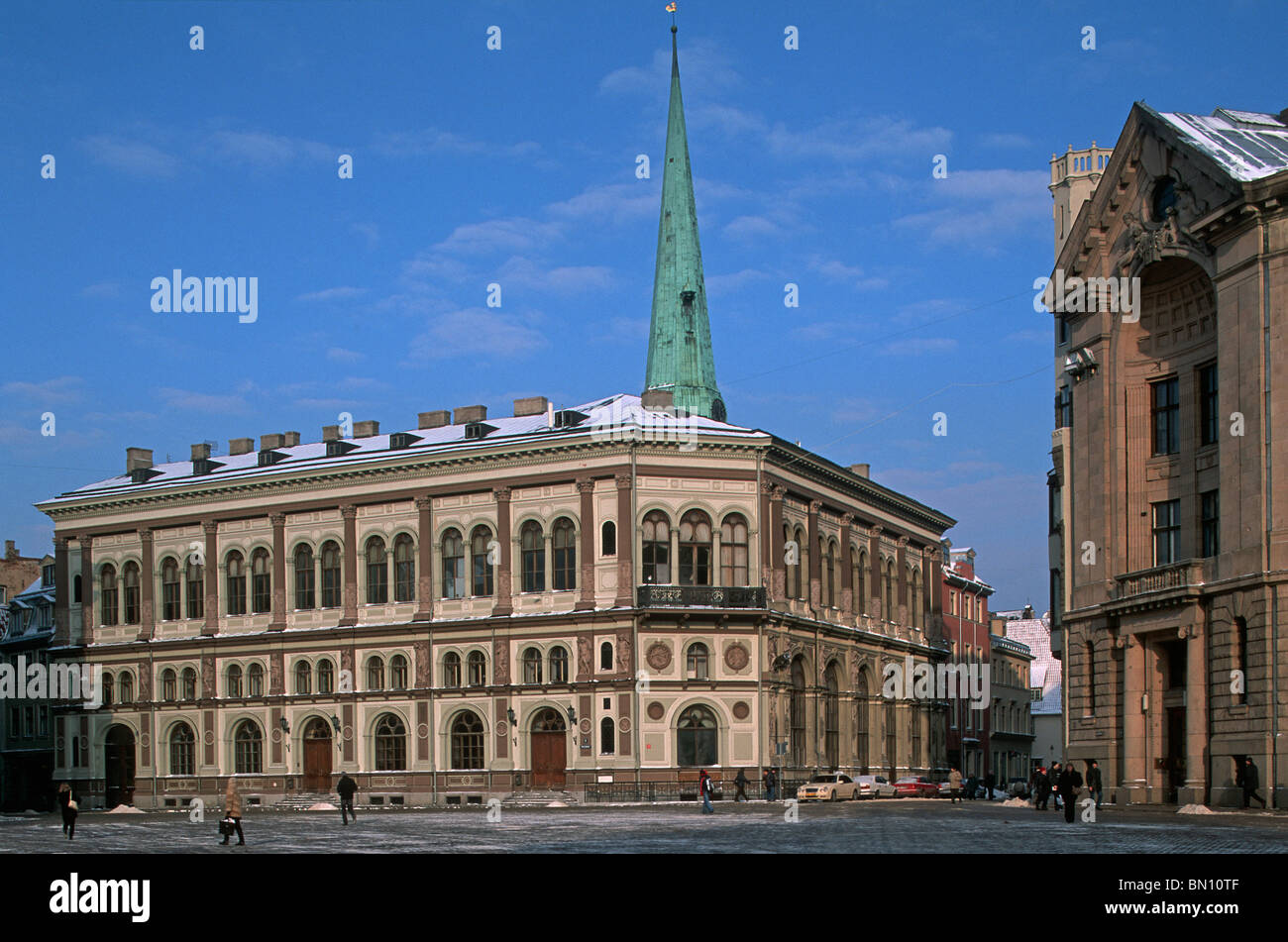 Latvia,Riga ,Old town ,Doma laukums square,Art Nouveau Buildings Stock ...