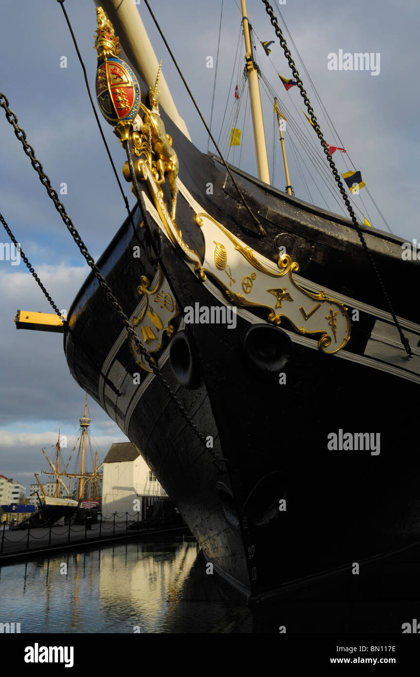 The iron bow of the SS Great Britain in the Great Western Dockyard ...