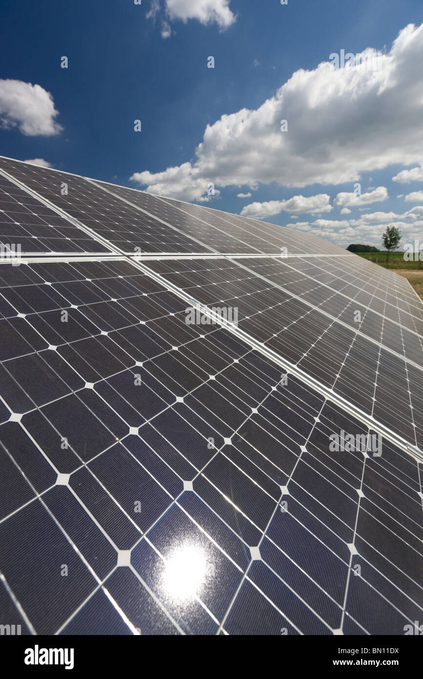 Solar modules in a solar farm in Germany Stock Photo - Alamy