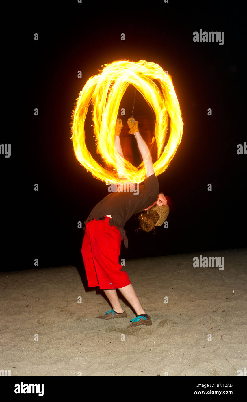 Fire Dancers Perform on Golden Gardens Beach in Seattle WASHINGTON ...