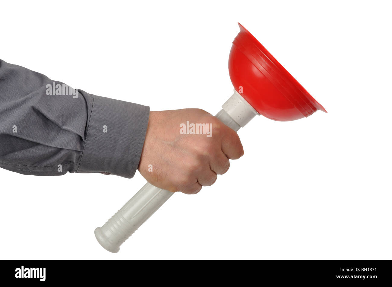 Plumber with Plunger Stock Photo - Alamy