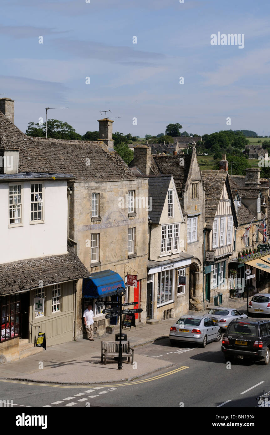 Historic buildings on the High Street Burford Oxfordshire known as the ...