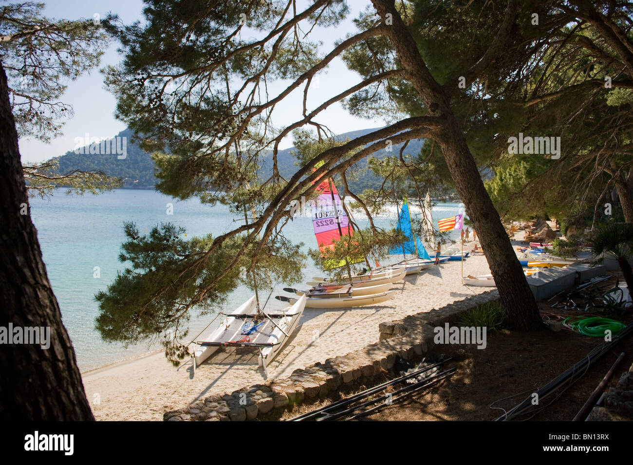 A view of the beach at Formentor, near Pollenca, Mallorca, Spain 2010 ...
