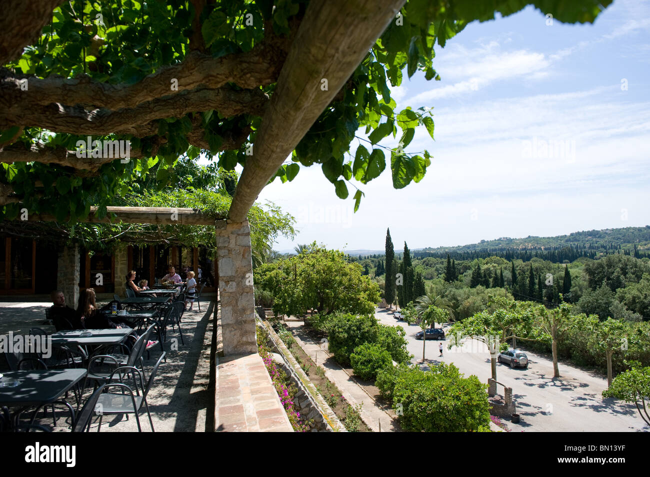 View from the terrace at the Caves of Campanet, Majorca, Spain 2010 ...