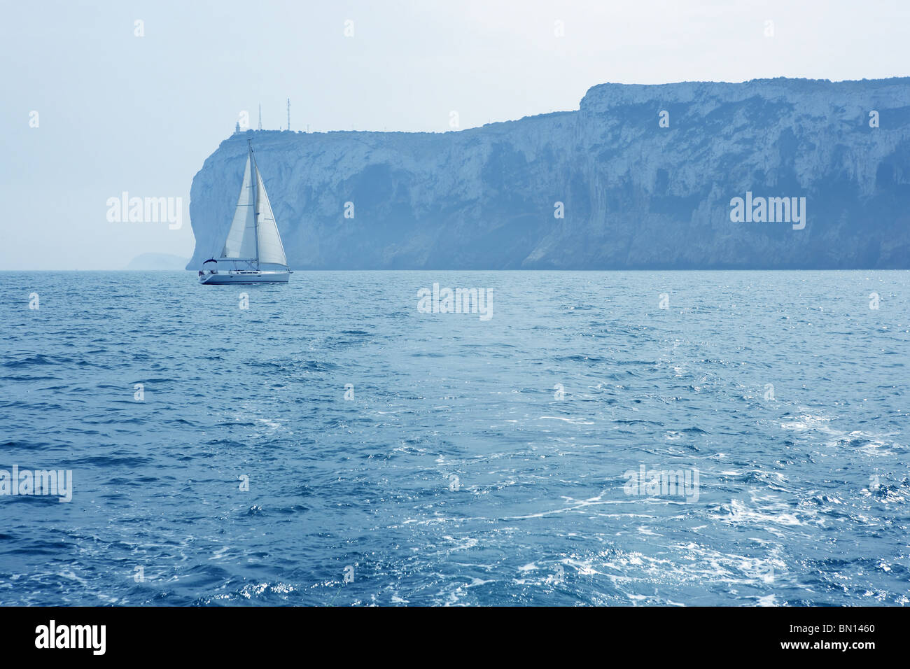 San Antonio Cape sailing sailboat in Denia Alicante Spain Stock Photo ...