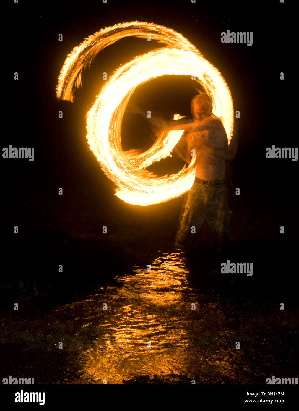 Fire spinning hi-res stock photography and images - Alamy