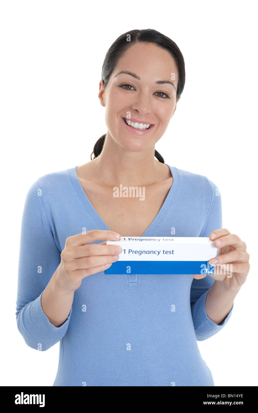 woman holding pregnancy testing kit Stock Photo - Alamy