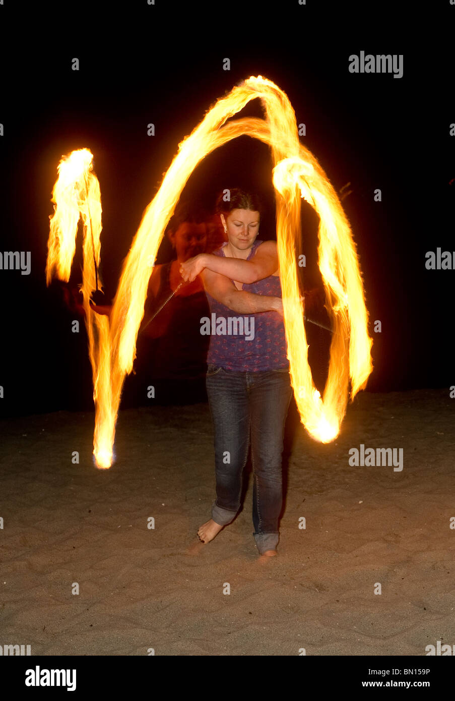 Fire spinning hi-res stock photography and images - Alamy