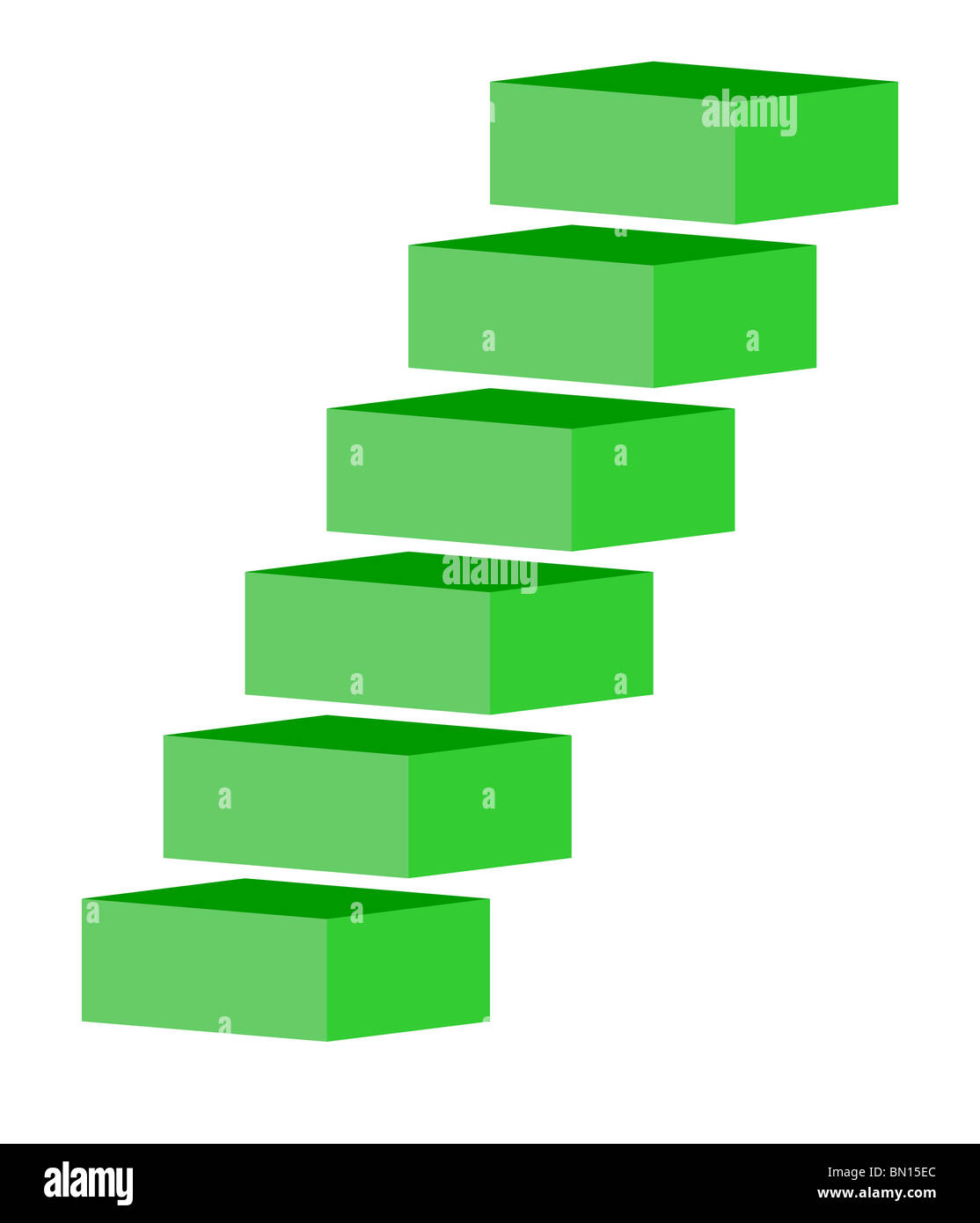 Green stairs or staircase, isolated on white background Stock Photo - Alamy