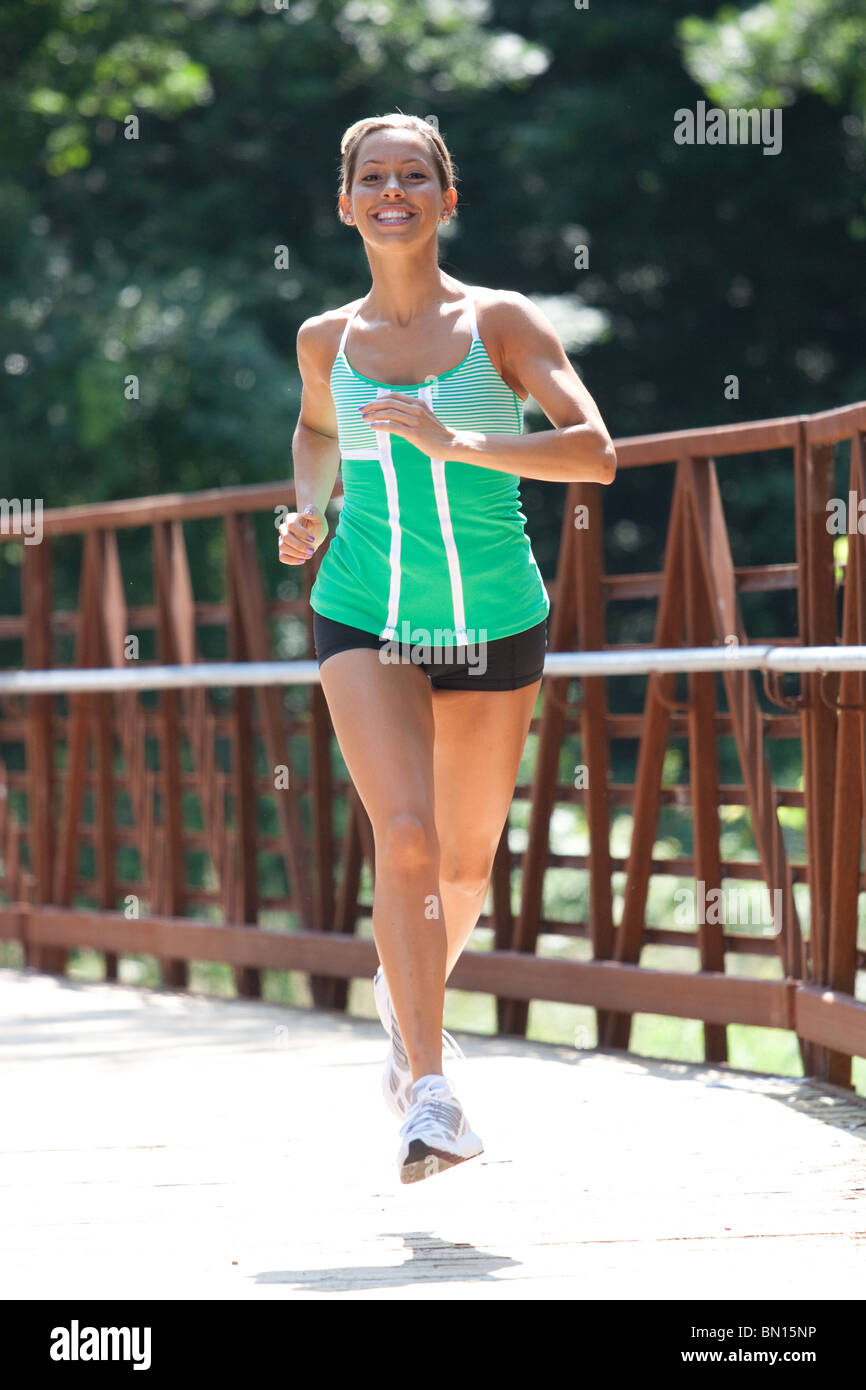 healthy lifestyle female happy runner outdoor Stock Photo - Alamy