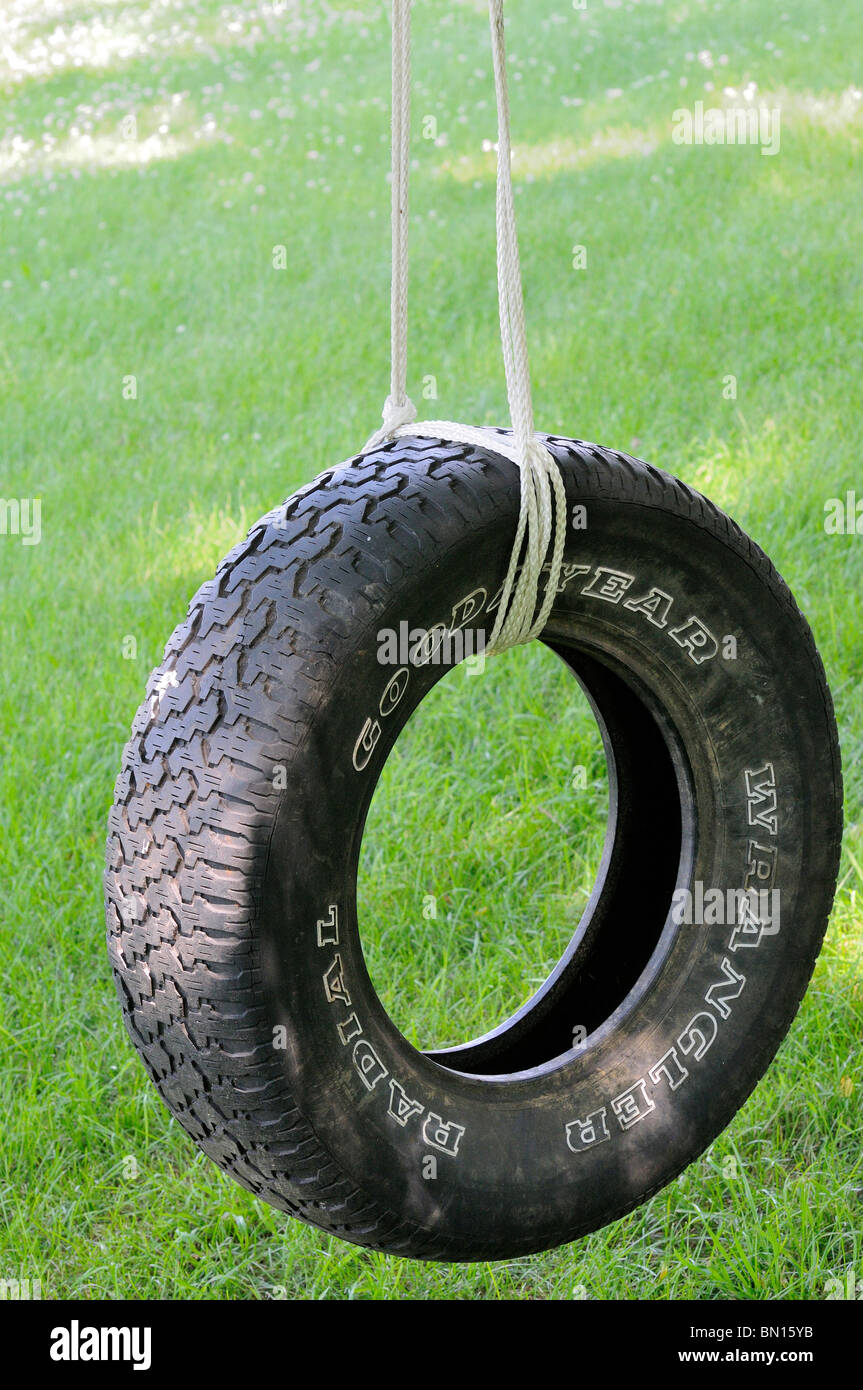 Close-up of a tire swing Stock Photo - Alamy